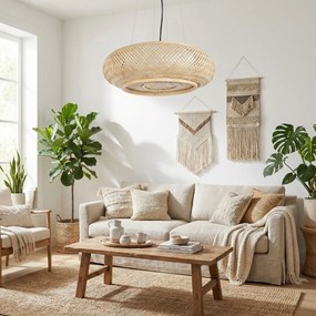 Toolight BOHO, závěsné stropní svítidlo 60cm, 3xE27, APP1910-3CP, přírodní hnědá-černá, OSW-66058