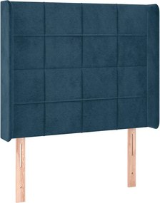 Čelo postele typu ušák tmavě modrá 83x16x118/128 cm samet 3119614