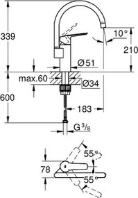 Grohe QuickFix Start - Dřezová baterie chrom