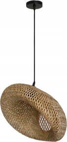 Stylová velká závěsná lampa Boho s bambusovým pleteným stínidlem o průměru 50 cm