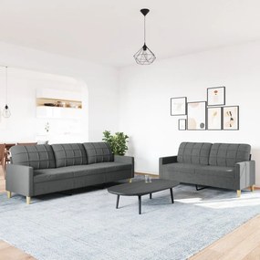 2dílná sedací souprava tmavě šedá textil 3278320