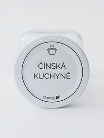 Samolepka na kořenky ČÍNSKÁ KUCHYNĚ průhledná 5 cm základní písmo