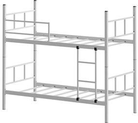 Kovová patrová postel MAVEN 90x200 cm bílá nosnost 2x100 kg