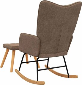 Houpací křeslo se stoličkou hnědé textil 328021