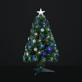 Umělý vánoční stromeček s osvětlením a hvězdou, 90 cm