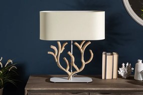 Designová stolní lampa Maleah 58 cm béžová - akácie