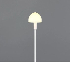 Bílá stojací lampa se skleněným stínidlem (výška 120 cm) Glenn – Reality