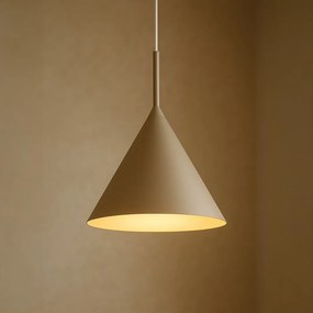 Závěsné svítidlo Capital, 1x tmavě obéžové kovové stínítko, (fi 32cm), be