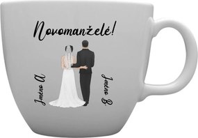 Personalizovaný MEGA XXL keramický hrnek 1 000 ml se svatebním párem