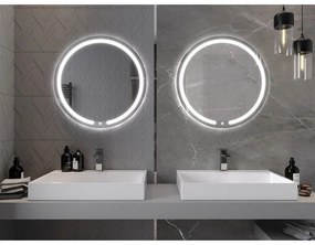 Mexen Rose, LED koupelnové zrcadlo s podsvícením 70x70 cm, 6000K, ochrana proti zamlžování, 9810-070-070-611-00