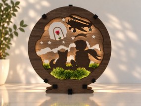 Li-Go "Malý princ s růží" lampa 20x22cm provedení povrchu: bříza