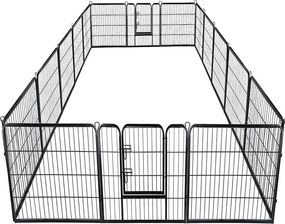 Costway 8dílná ohrádka pro štěně Puppy Fence Skládací Animal Metal, černý