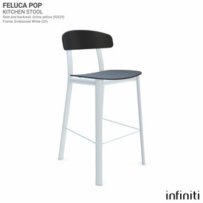 Kuchyňská židle Feluca Pop Barva kovové konstrukce: Embossed white 20, Barva sedáku a opěradla z recyklovaného plastu: Coal black IR8022
