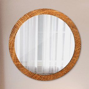 Kulaté dekorativní zrcadlo Dubové dřevo fi 90 cm
