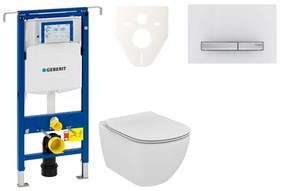 Cenově zvýhodněný závěsný WC set Geberit do lehkých stěn / předstěnová montáž + WC Ideal Standard Tesi 111.355.00.5NF8