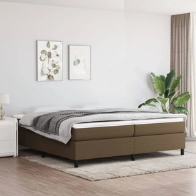 Box spring postel s matrací tmavě hnědá 200x200 cm textil 3144450