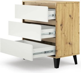 Komoda Borg 3s/70 dub artisan / bílá