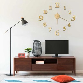 3D nástěnné hodiny moderní design zlaté 100 cm XXL 325151