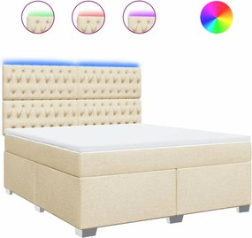 Box spring postel s matrací krémová 180x200 cm textil 3292879