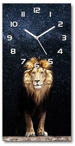 Wallmuralia Nástěnné hodiny Lev na pozadí hvězd 30x60 cm