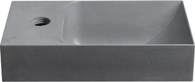 Sapho Sapho, PICCOLINO betonové umyvadlo 30,8x17cm, baterie vlevo, šedá, PK30017