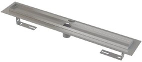 Alcadrain Odtokové žlaby - Sprchový žlab 650 mm, s okrajem pro perforovaný rošt, bez zápachové uzávěry, nerez APZ2001-650