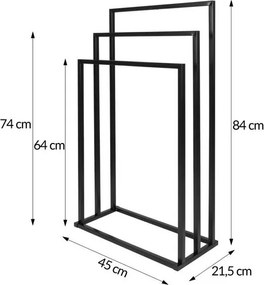 Držák na ručníky SPRINGOS IDEA 3 černý