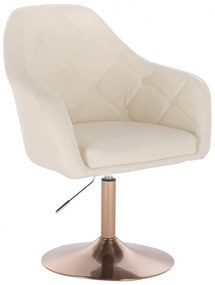 LuxuryForm DESIGN Křeslo ANDORA na zlatém talíři - krémové