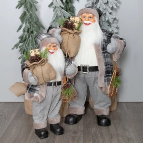 VÁNOČNÍ FIGURKA SANTA 80 CM ŠEDÁ