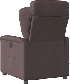 Elektrické masážní polohovací křeslo tmavě hnědé textil 3303129