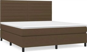 Box spring postel s matrací tmavě hnědá 180x200 cm textil 3141876