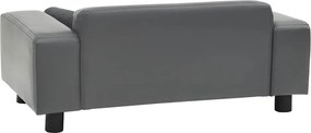 Pohovka pro psy šedá 81 x 43 x 31 cm plyš a umělá kůže 170953