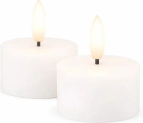 Sada LED čajové svíčky na baterie Sille Tealight, Ø 4,5 × 2,2 cm, bílé, z pravého vosku, balení 2 ks