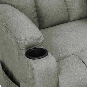 Polohovací křeslo světle šedé textil 339082