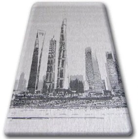 Dywany Luszczow Kusový koberec SIZAL FLOORLUX 20240 stříbro / černý Rozměr koberce: 200 x 290 cm