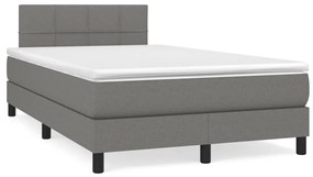 Box spring postel s matrací tmavě šedá 120x190 cm textil - Default Title