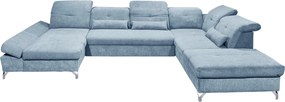 XXXLutz SEDACÍ SOUPRAVA, textil, modrá MID.YOU - Rozkládací sedačky - 002220028611
