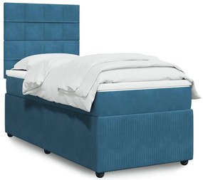 Box spring postel s matrací tmavě modrá 80 x 200 cm samet 3292194