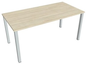 Stůl jednací rovný 160 cm - Hobis Uni UJ 1600 Dekor stolové desky: akát, Barva nohou: Stříbrná