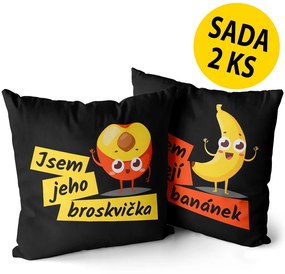 Polštářky Banánek / Broskvička (Velikost: 40 x 40 cm)