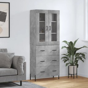Skříň highboard betonově šedá 69,5x34x180 cm kompozitní dřevo