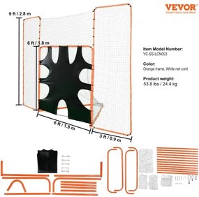 Lakrosová branka 3-V-1 s dorazem a terčem, 3,66 × 2,74 m