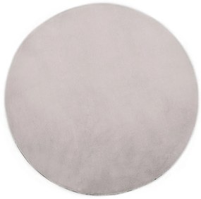 Kulatý šedý koberec z umělé králičí kožešiny JANES 80 cm