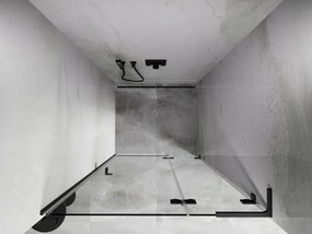 Mexen, Mexen Lunar L výklopné pravé sprchové dveře 75 cm, průhledné, pistolově šedé kartáčované - 834L-075-000-66-00-P