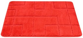 Koupelnový kobereček Inez Red červený / geometrie