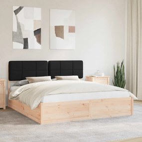 Rám postele s čalouněným čelem s čelo Černá 200 x 200 cm 3398176