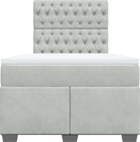 Box spring postel s matrací světle šedá 120 x 200 cm samet 3293188