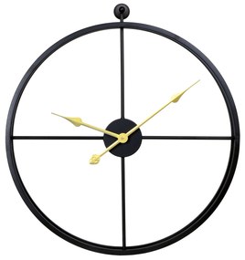 Viadomo - nÃ¡stÄnnÃ© hodiny sole - ÄernÃ¡/zlatÃ¡ - 56x56x6,5 cm