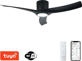 ZEVENTI - LED Stropní ventilátor ORBITO LED/24W/230V Wi-Fi Tuya černá + DO