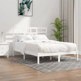 Rám postele bílý masivní dřevo 120 x 200 cm,  3105791